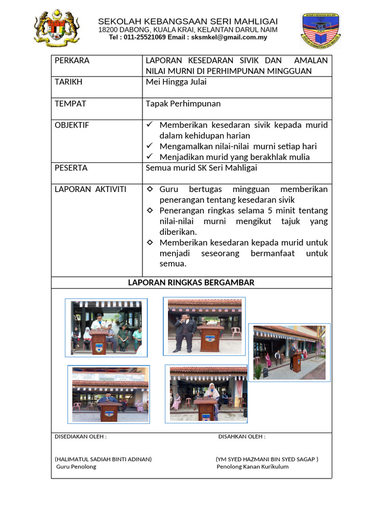 Laporan Sivik Perhimpunan Fasa 1 | PDF