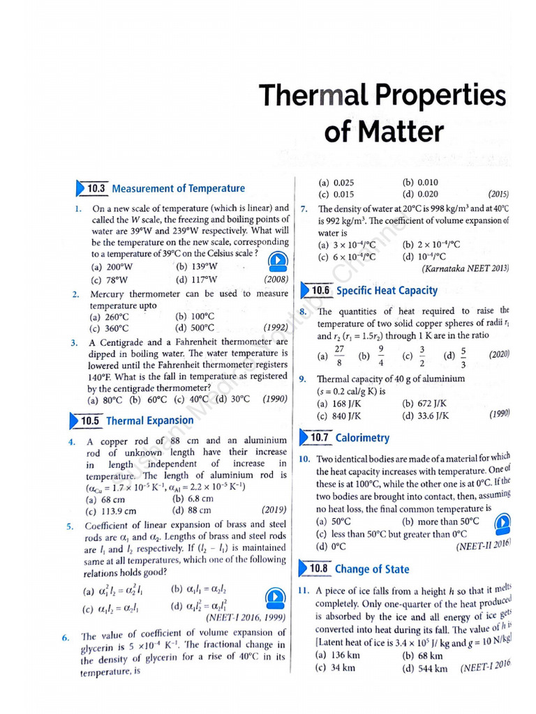 Thermal Properties of Matter | PDF