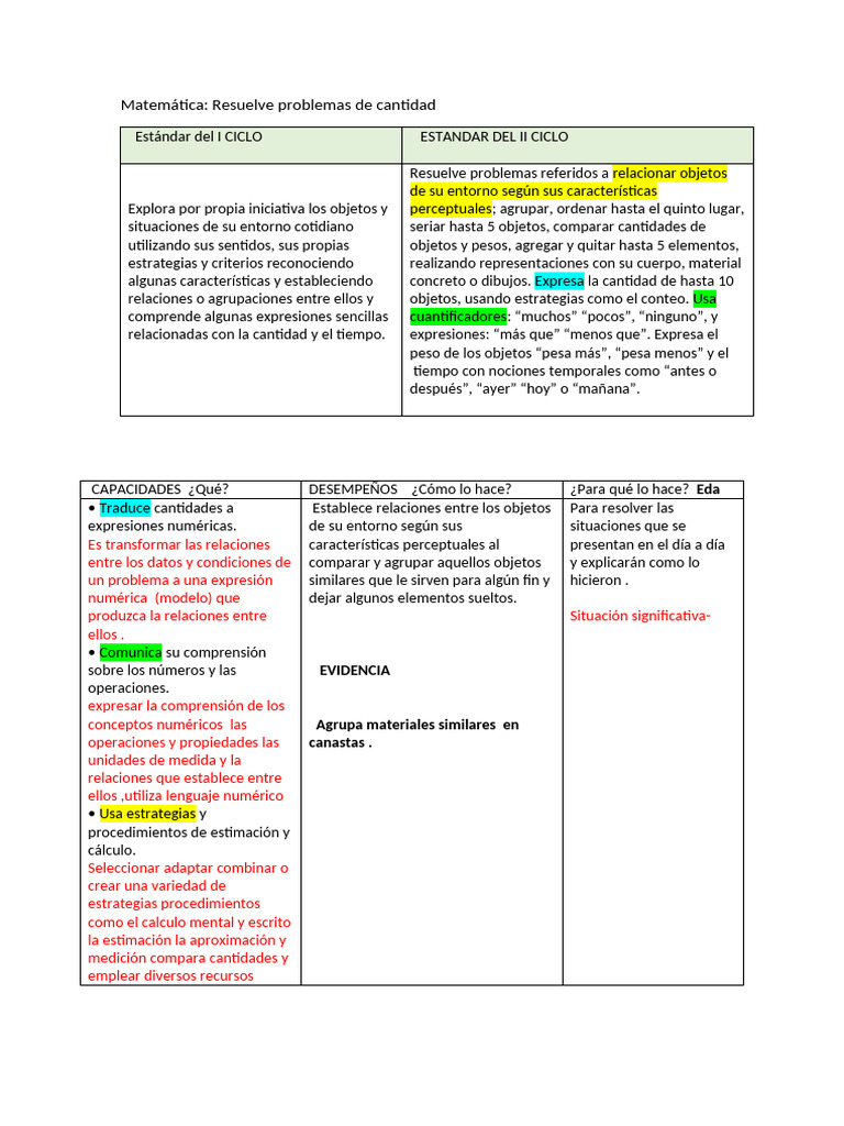 Criterio de Matematica 4 Años | PDF | Medición | Cognición