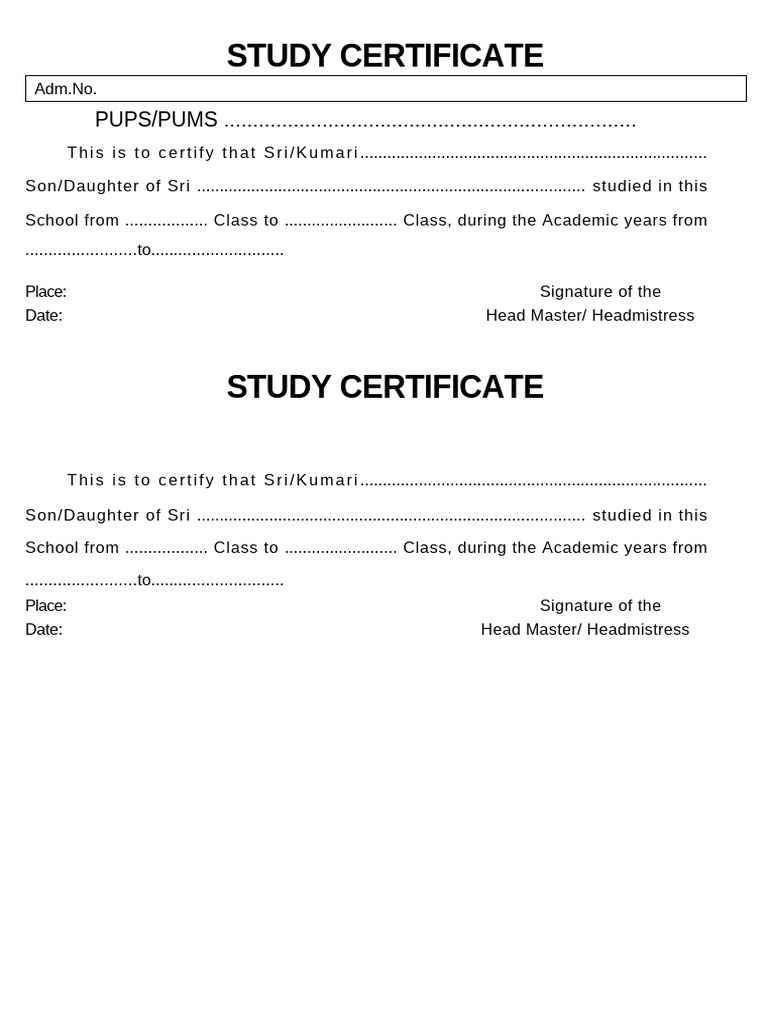 Study Certificate | PDF