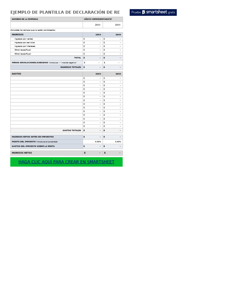 IC Sample Small Business Income Statement 11375 ES | PDF | Economias
