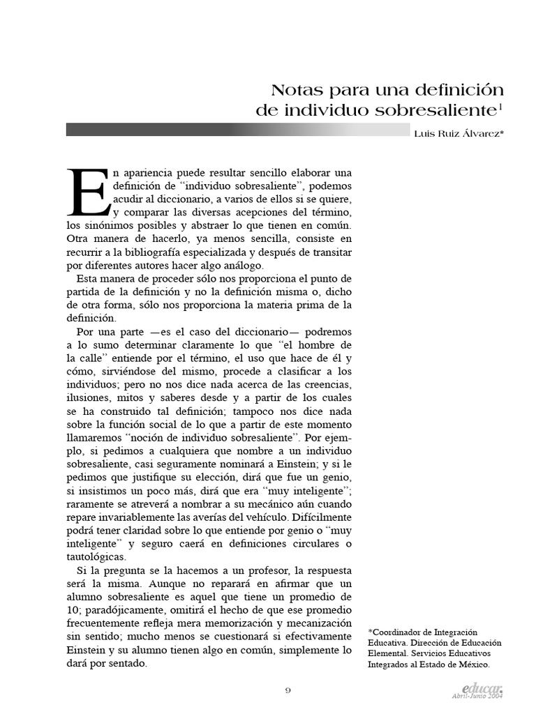 Redefiniendo al Individuo Sobresaliente | PDF | Inteligencia | Razón