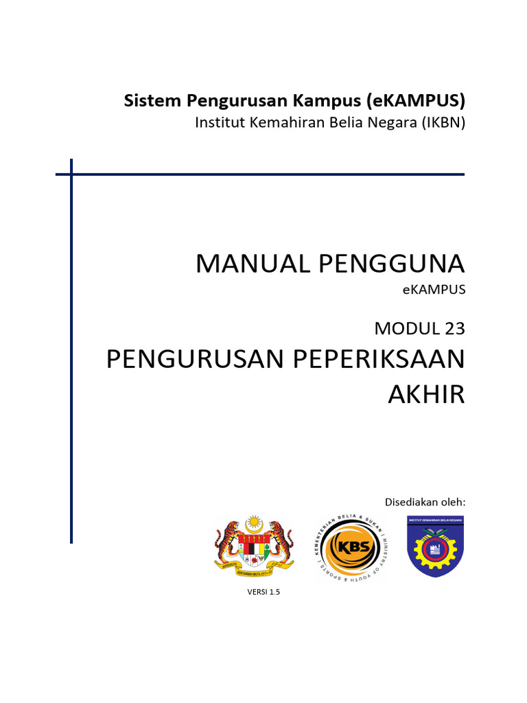 23 MODUL PENGURUSAN PEPERIKSAAN AKHIR_V1.5 | PDF