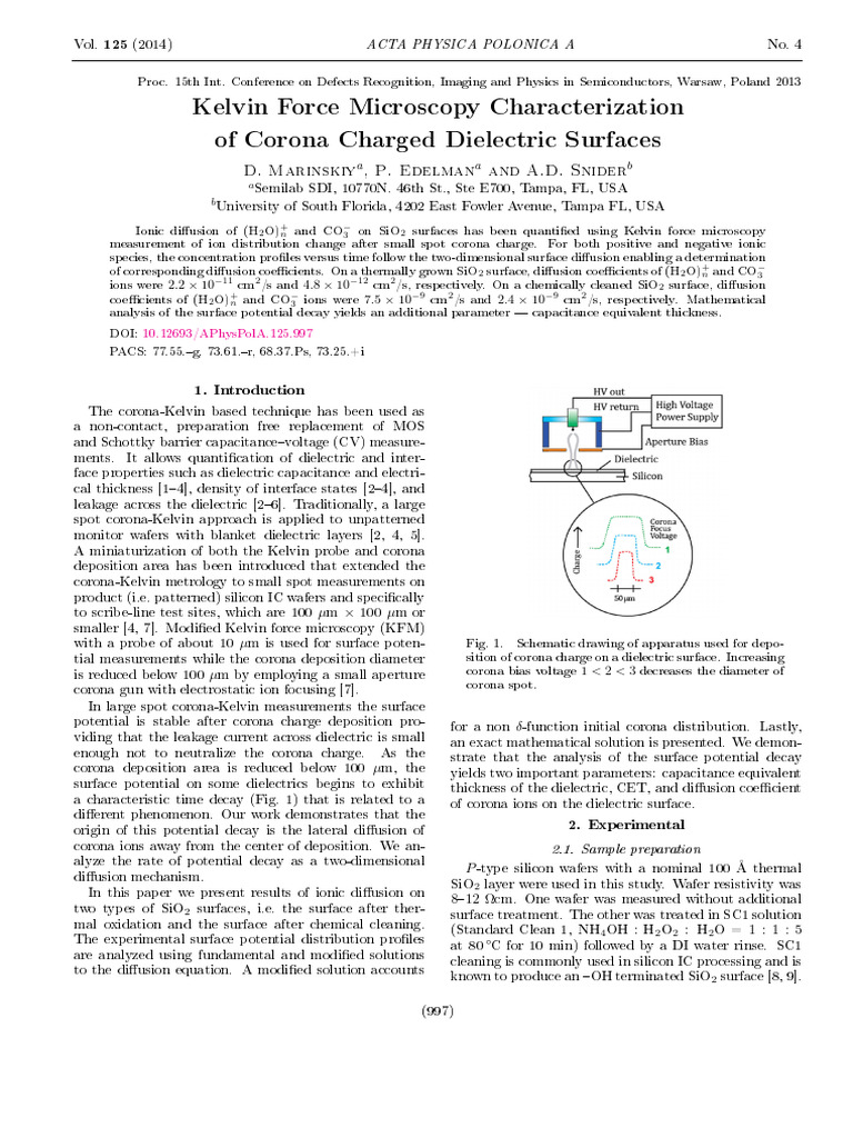 Kelvin Force Microscopy Characterization | PDF | Capacitance | Dielectric