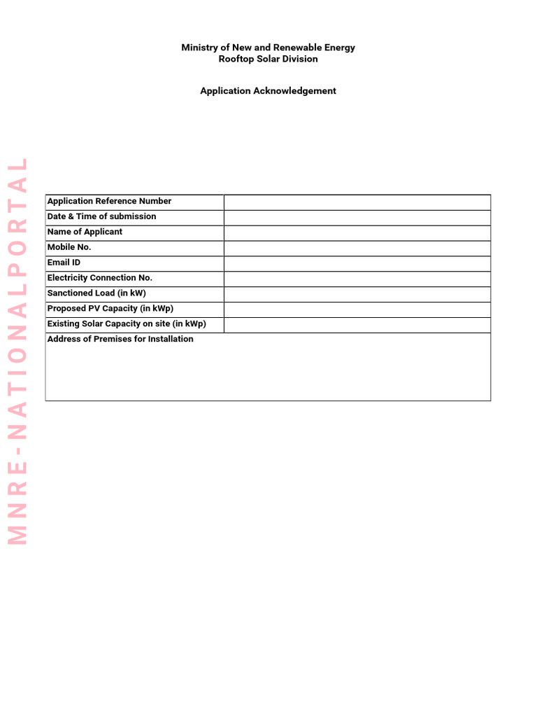 Rooftop Solar Application Acknowledgement | PDF | Electricity ...