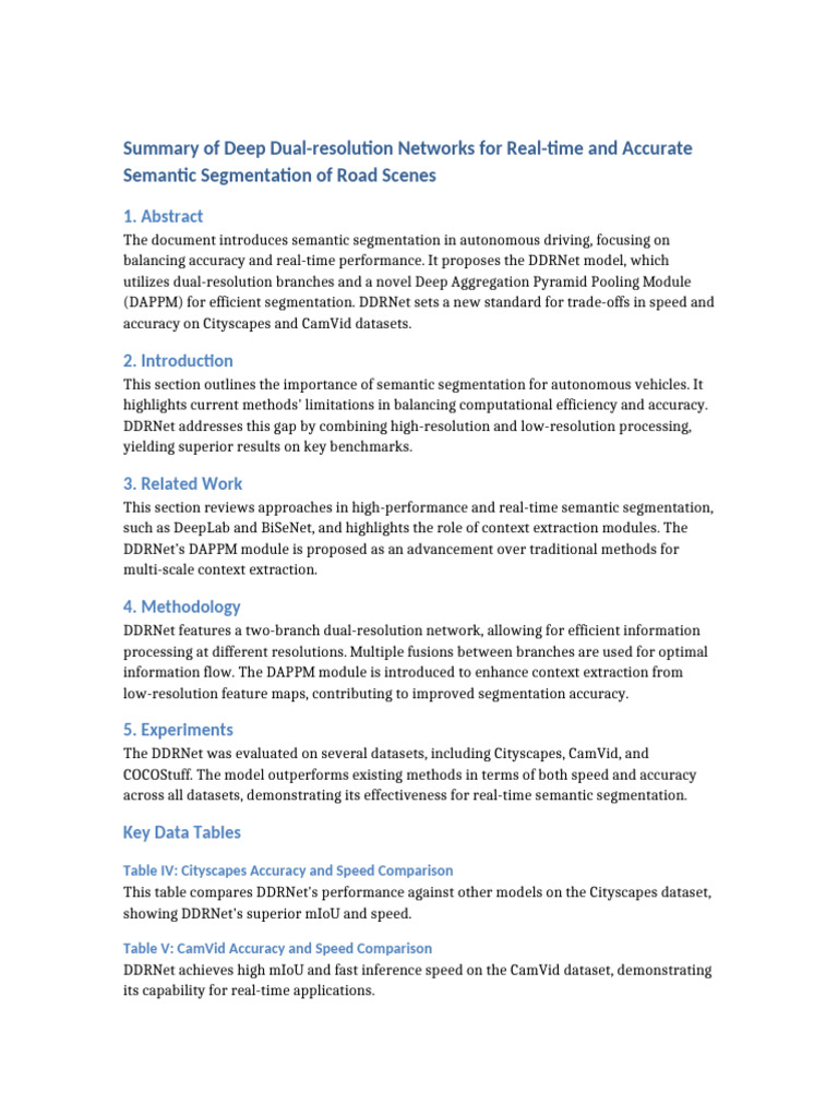 DDRNet Summary | PDF