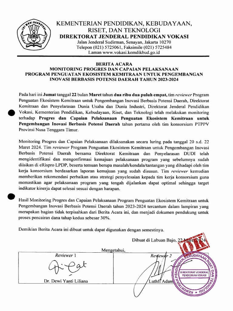 Notula 20-22 Maret Monitoring Progres dan Capaian pelaksanaan program penguatan ekosistem ...