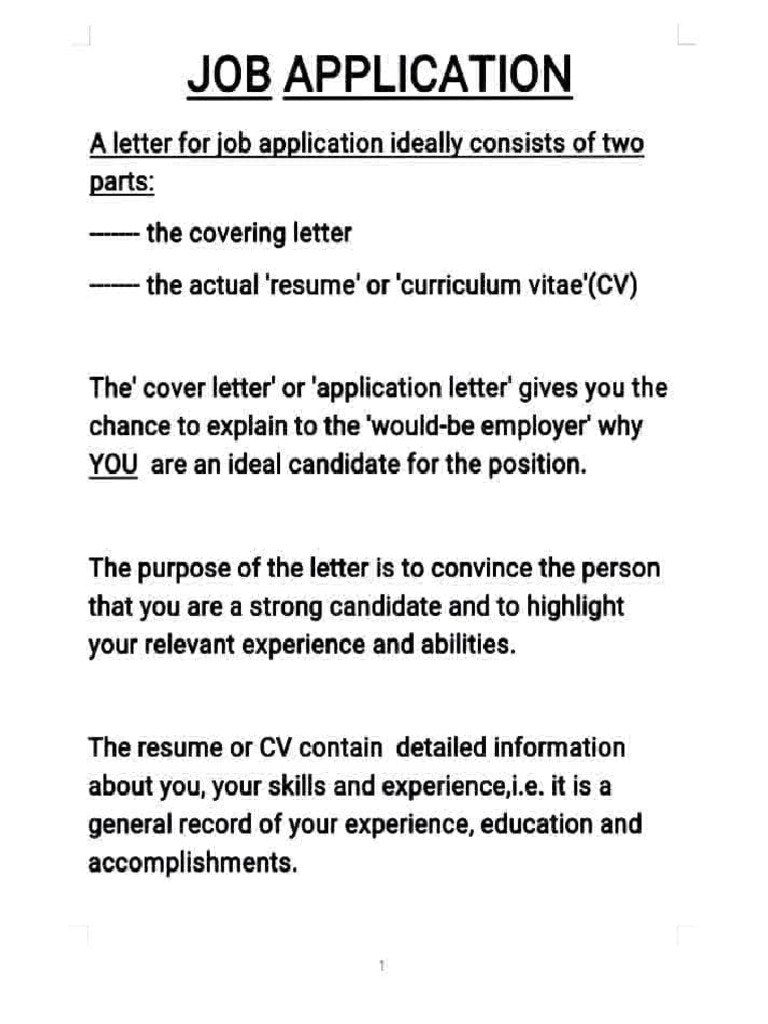 Job Application Guide: Cover Letter & CV | PDF | Résumé | Business ...
