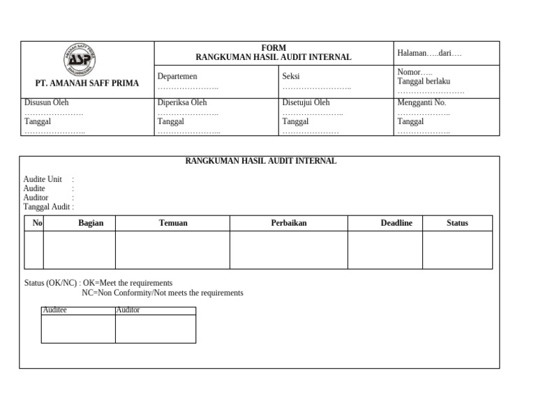 Template SOP Landscape | PDF
