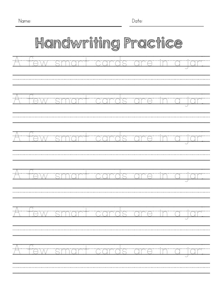 Handwriting Practice with Smart Cards | PDF