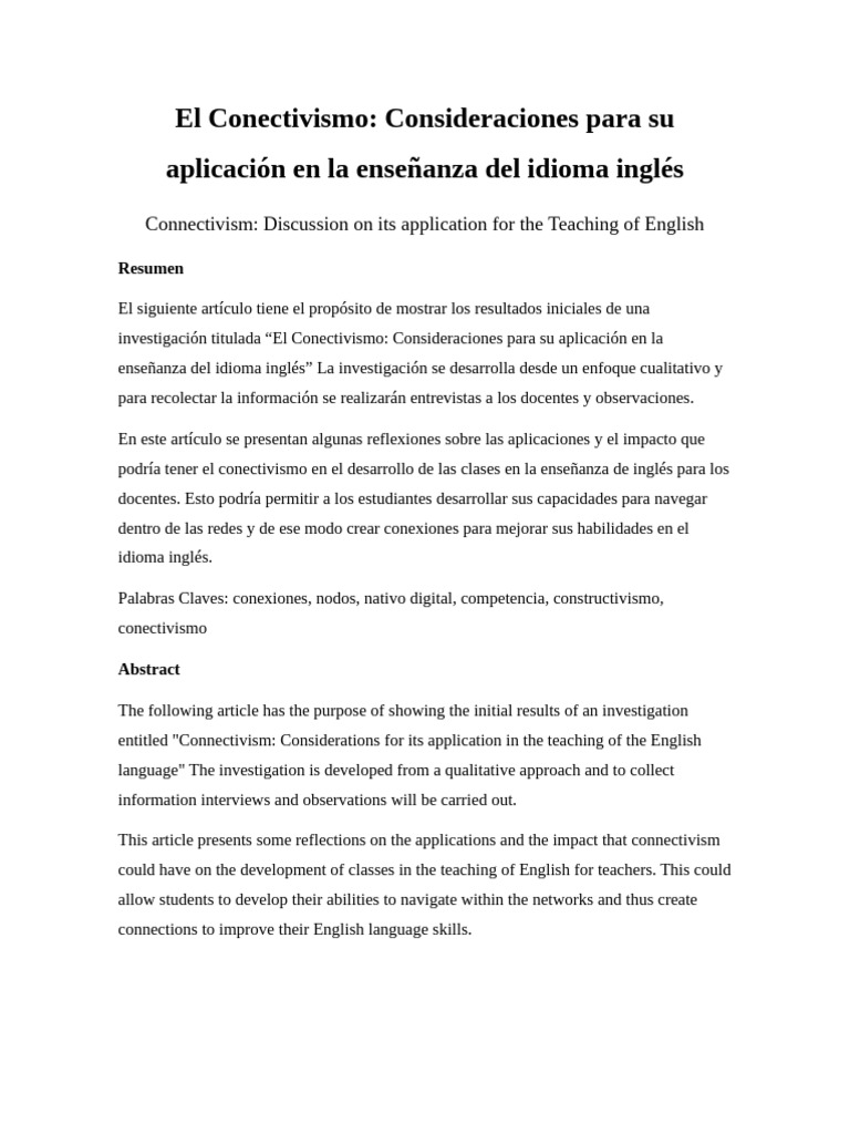 El Conectivismo (Recuperado Automáticamente) (Recuperado Automáticamente) | PDF | Aprendizaje ...