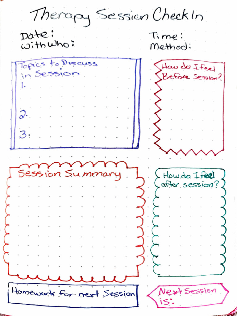 Renee's Blank Therapy Session Check-In 2024 | PDF