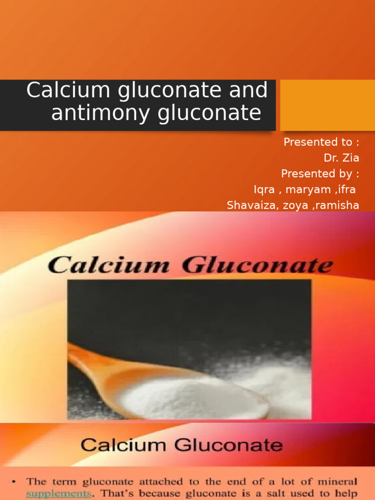 Sodium Antimony Gluconate Overview | PDF