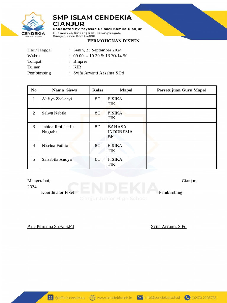 Form Dispen Kosong | PDF