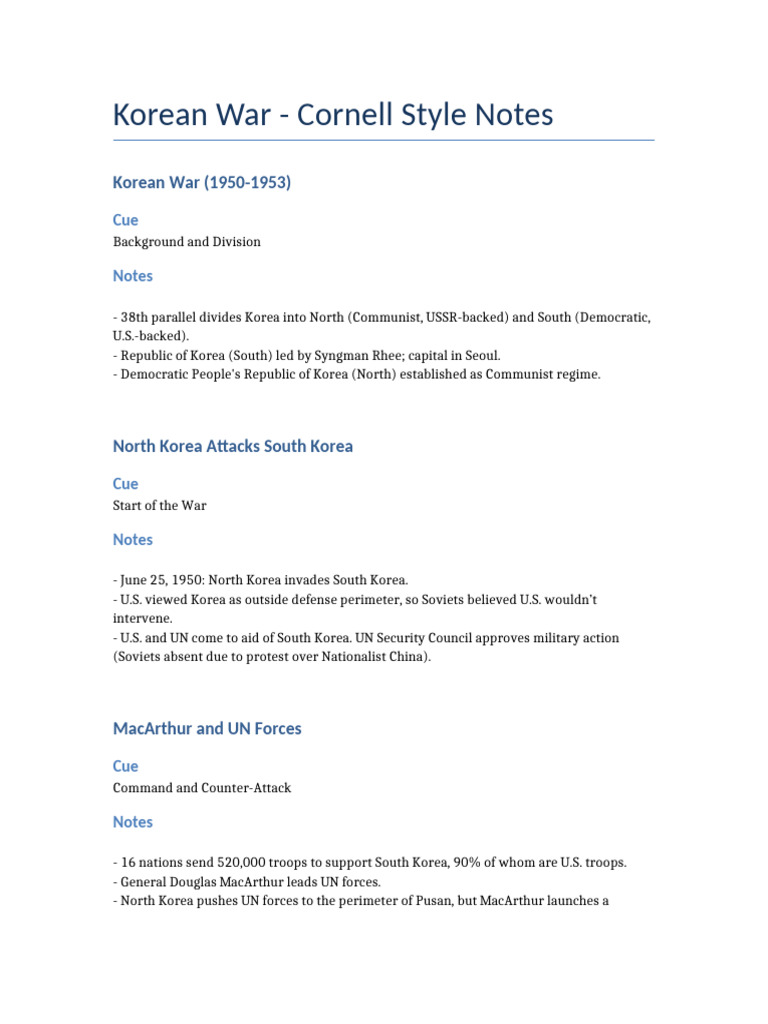 Korean War Overview: Key Events | PDF