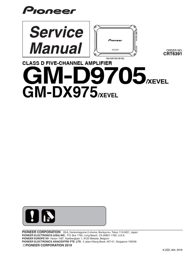 Pioneer GM-D9705 Service Manual | PDF | Reliability Engineering ...