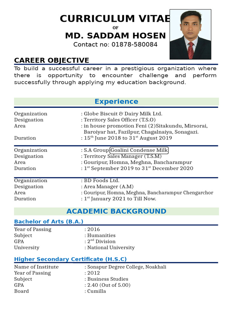 Md. Saddam hosen CV | PDF