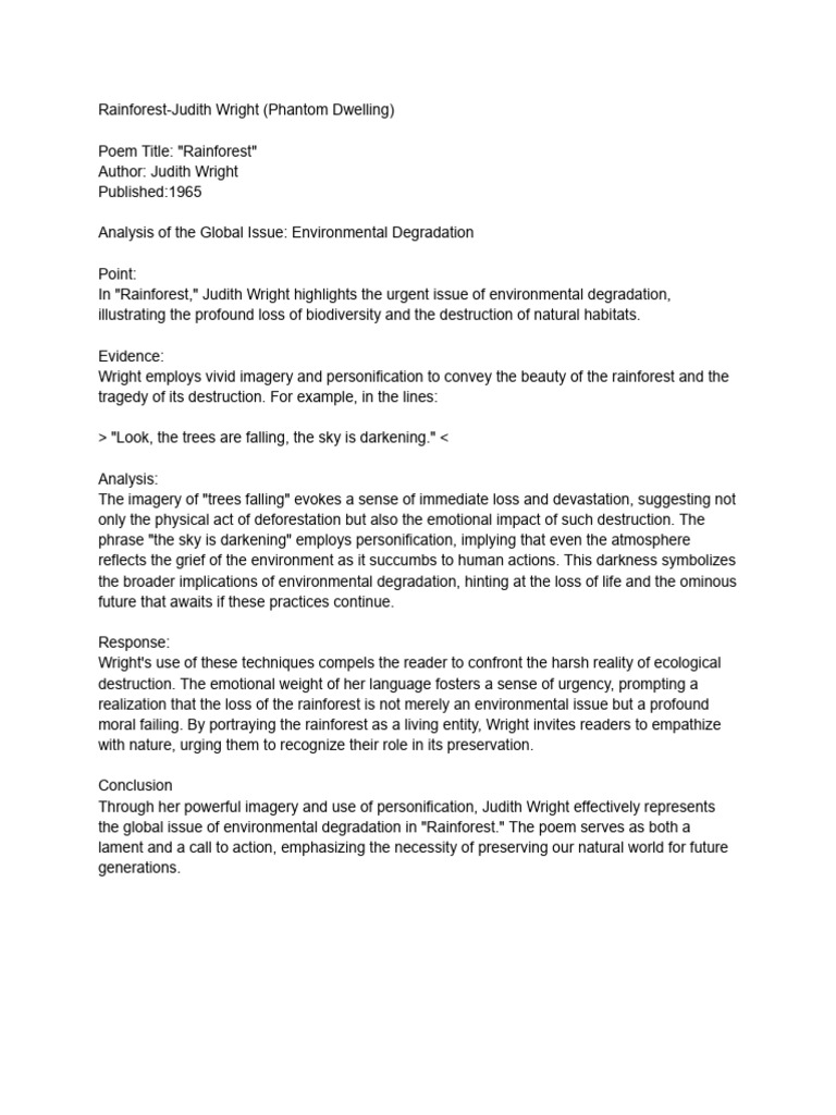 Shirin - Judith Wright Poem Analysis | PDF