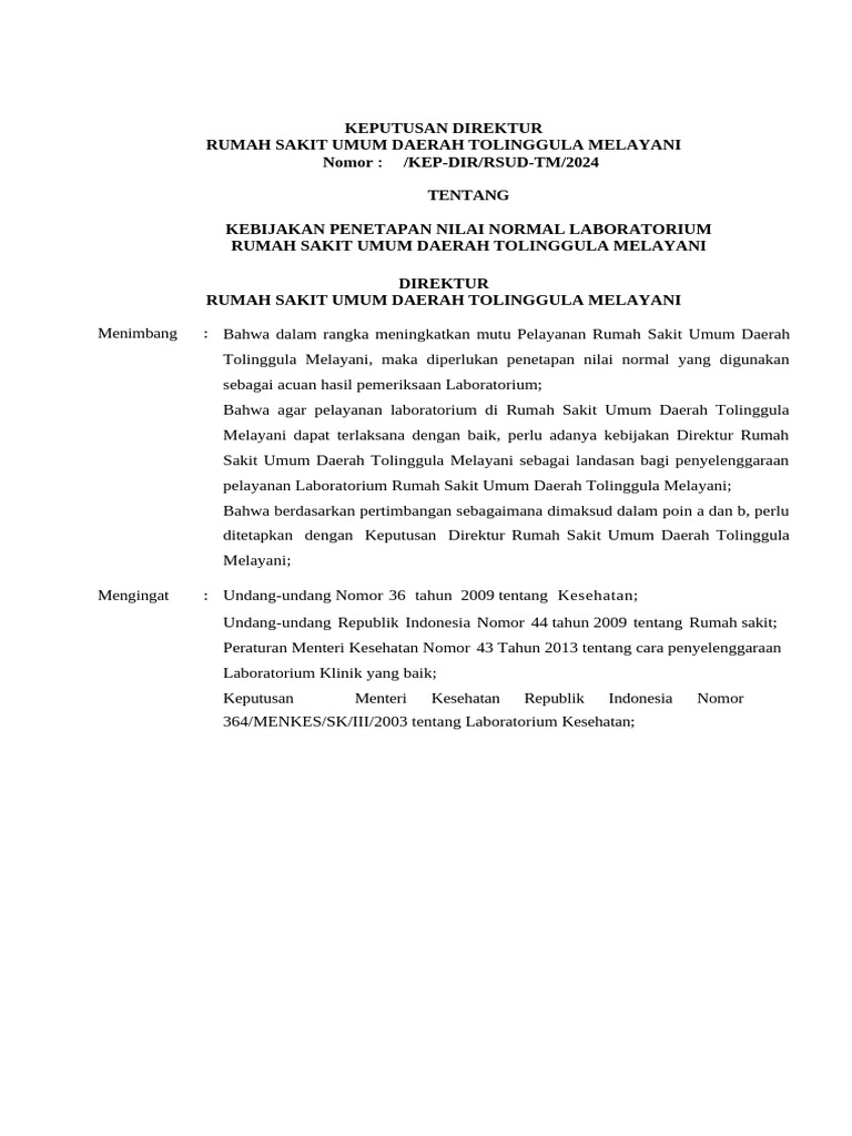 SK Daftar Nilai Normal LAB | PDF