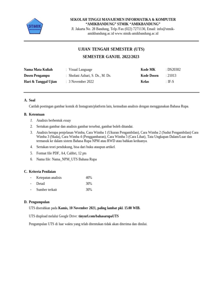 Soal Uts Visual Language | PDF