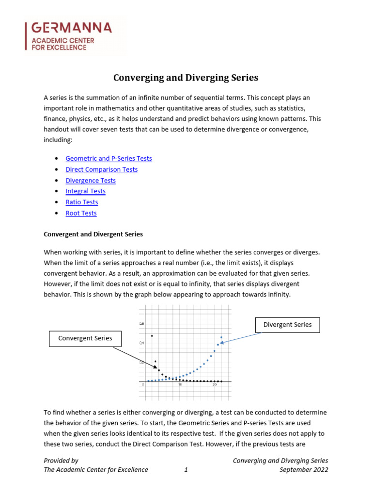 Converging and Diverging Series | PDF | Limit (Mathematics) | Complex Analysis