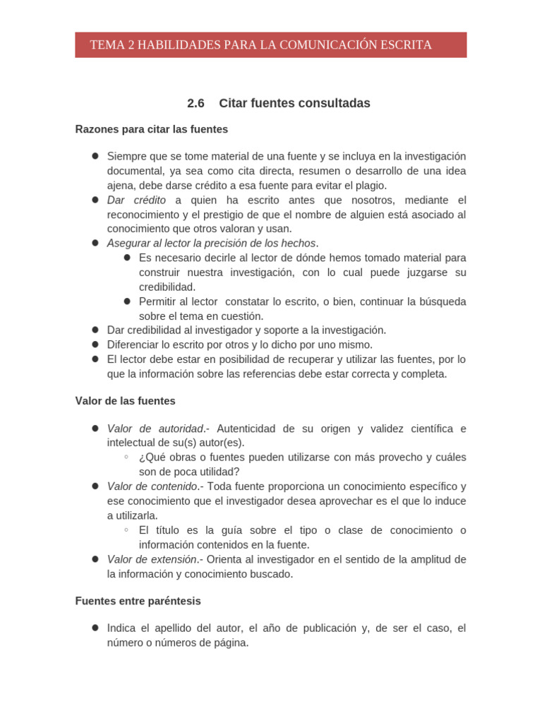 TEMA 2.6 Citar Fuentes Consultadas | PDF | Conocimiento | Autor