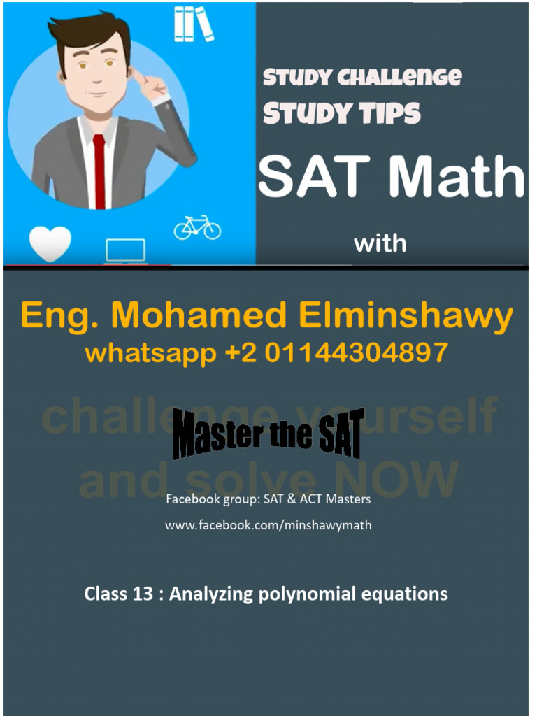 Polynomials Math For Est SAT ACT Exams | PDF | Polynomial | Function ...