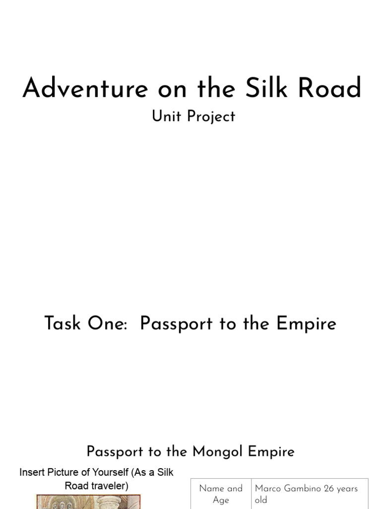 Adventure on the Silk Road Project | PDF | Genghis Khan | Mongol Empire
