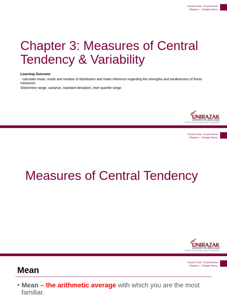 Chapter 3 - Measures of Central Tendency and Variability | PDF | Quartile | Standard Score