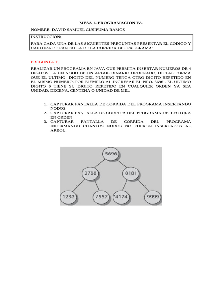 Mesa 1 Grupo 1 Programacion Iv | PDF