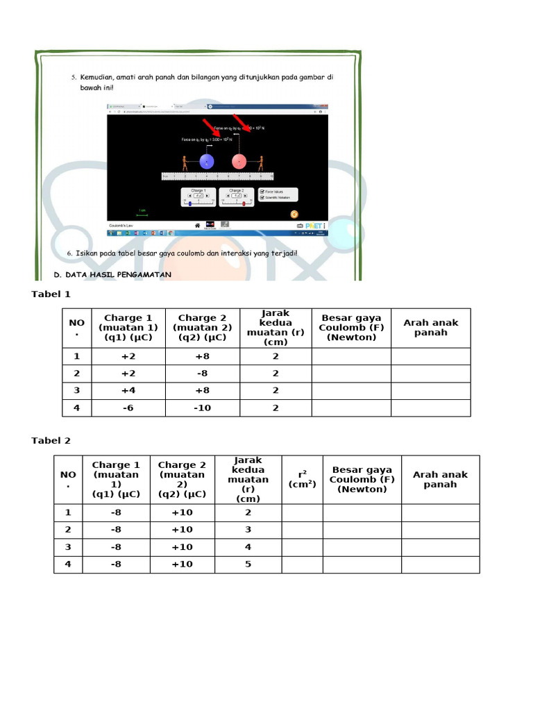 Tabel Revisi LKPD Listrik Statis | PDF