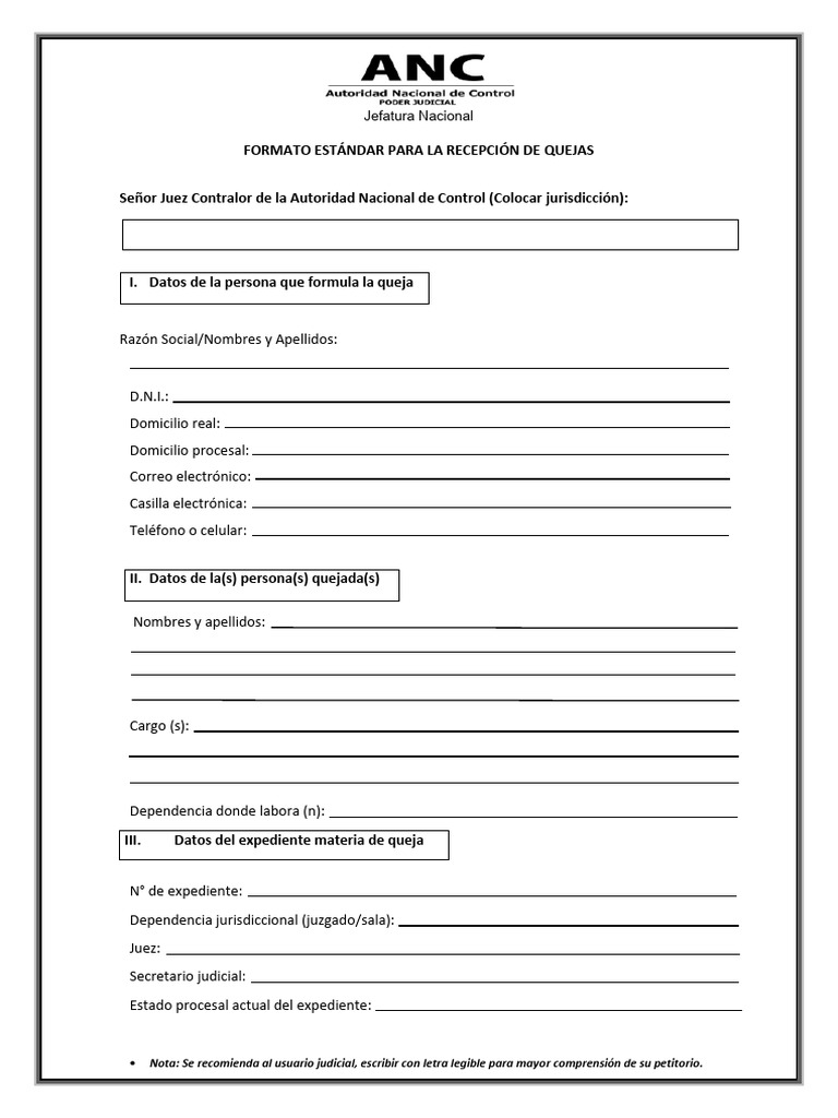 Formato Queja Odanc | PDF