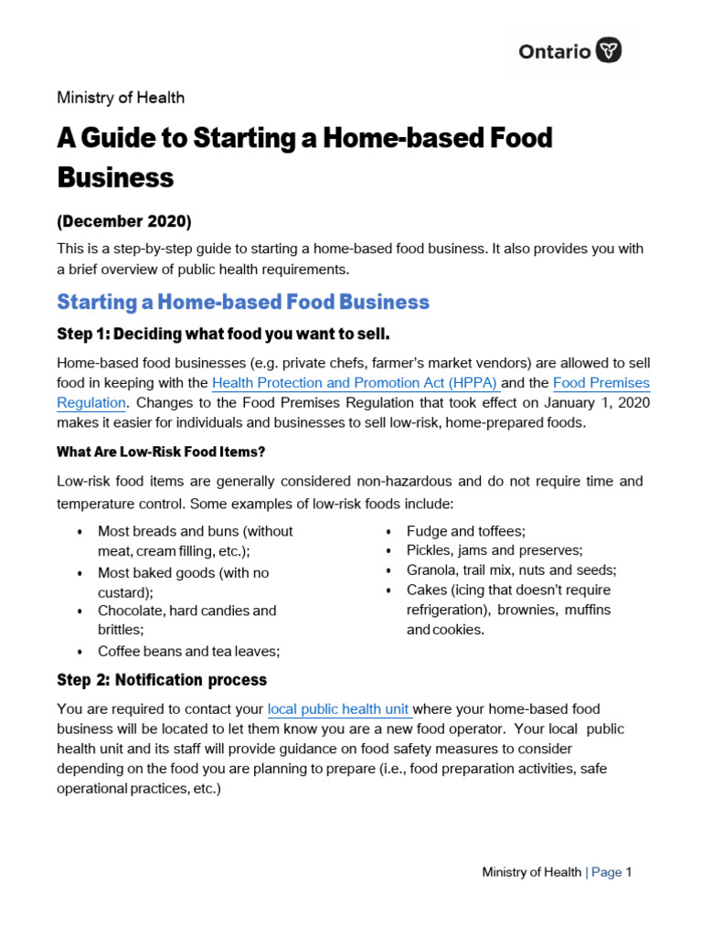 Home-Based Food Business Guide | PDF | Regulatory Compliance | Cakes