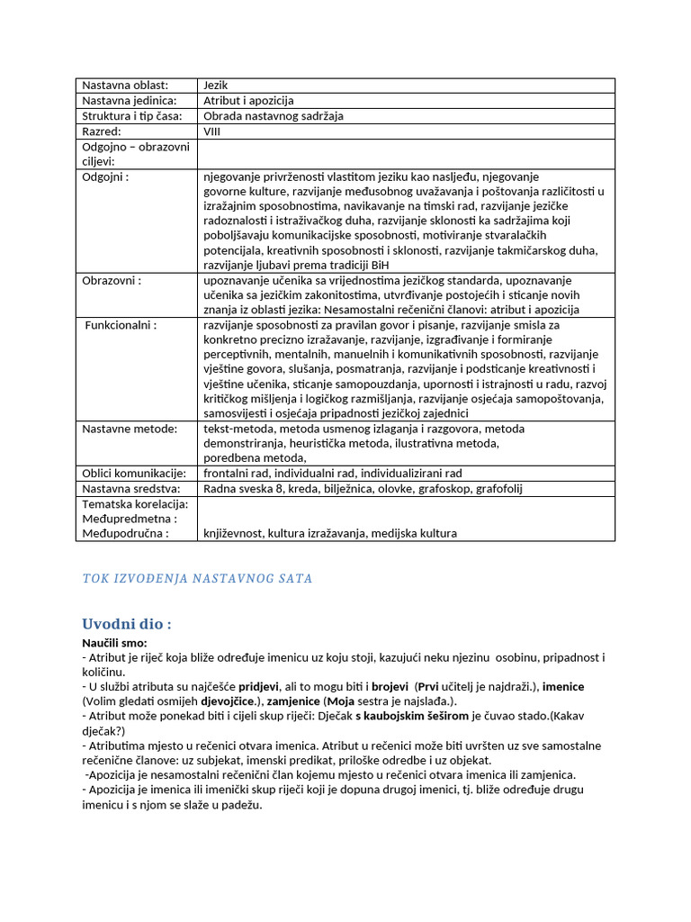 Atribut i apozicija VIII | PDF