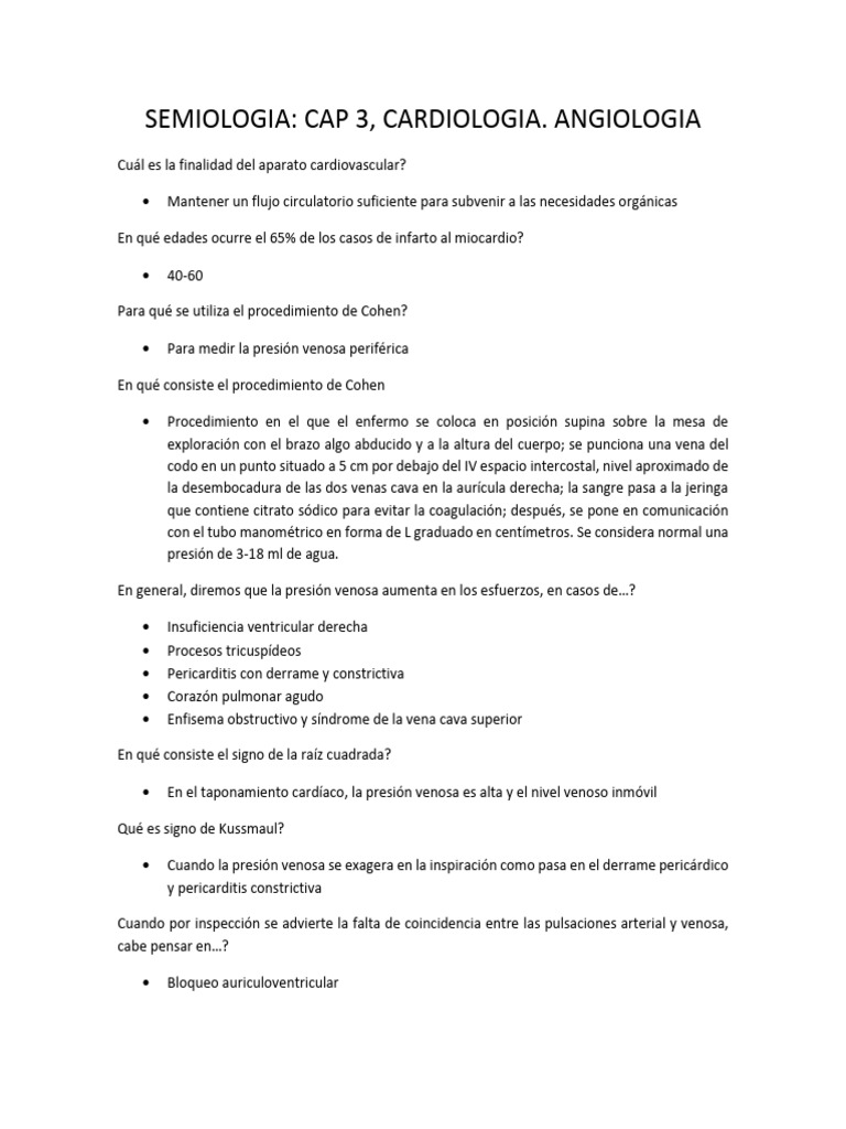 Clases de Semio 2 Unidad | PDF | Presión sanguínea | Corazón
