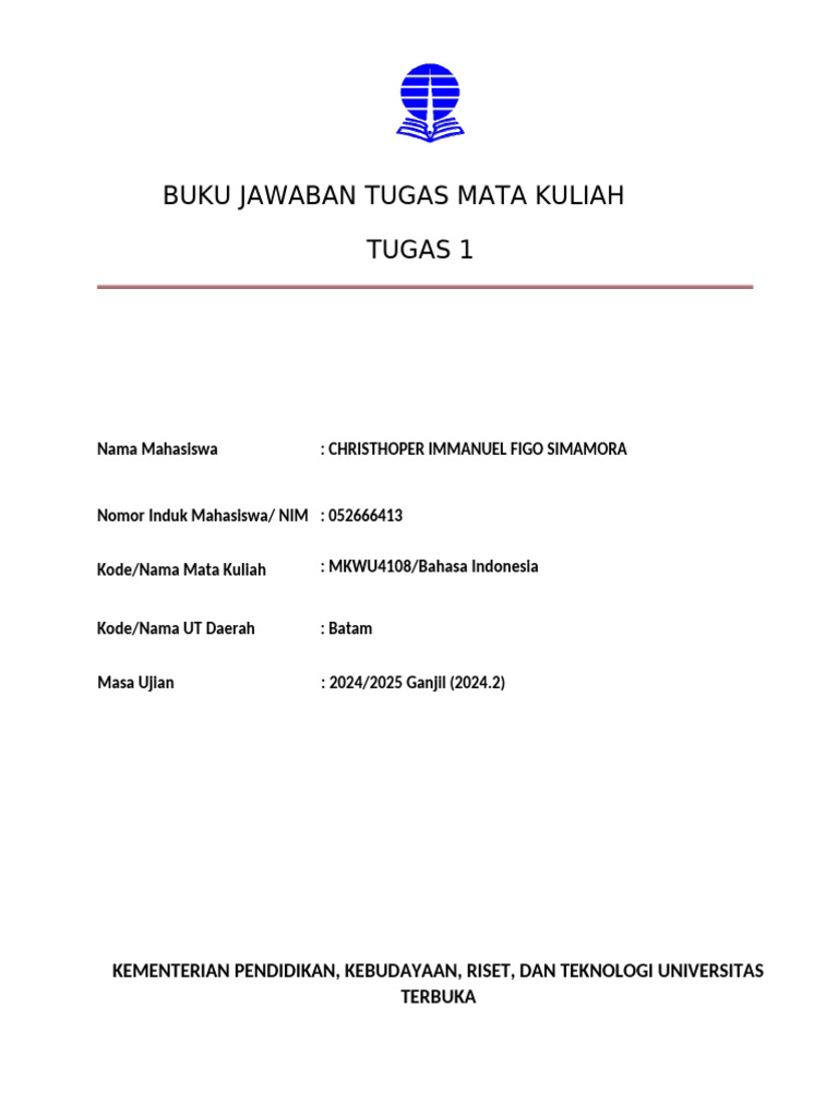 Tugas 1 Makul Bindo | PDF