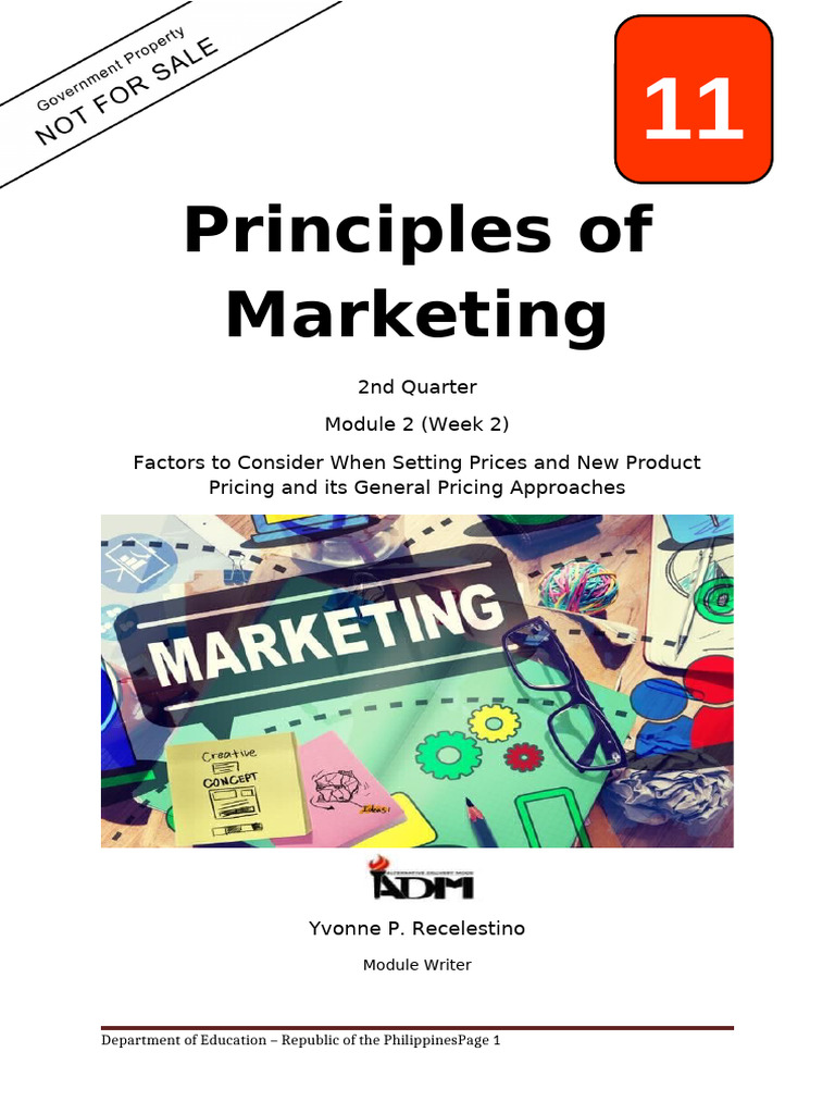 Prin. of Mktg.4th Qtr. Module 2 Week 2 | PDF | Pricing | Prices