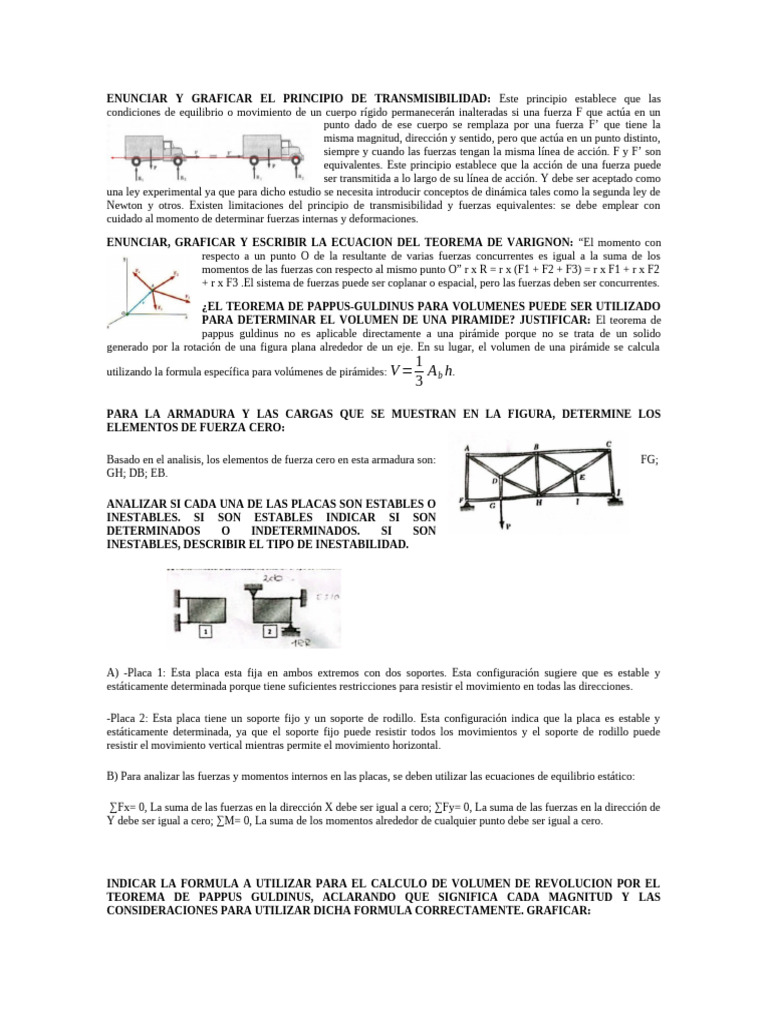 RESUMEN DE ESTATICA- FINALES | PDF | Braguero | Fuerza