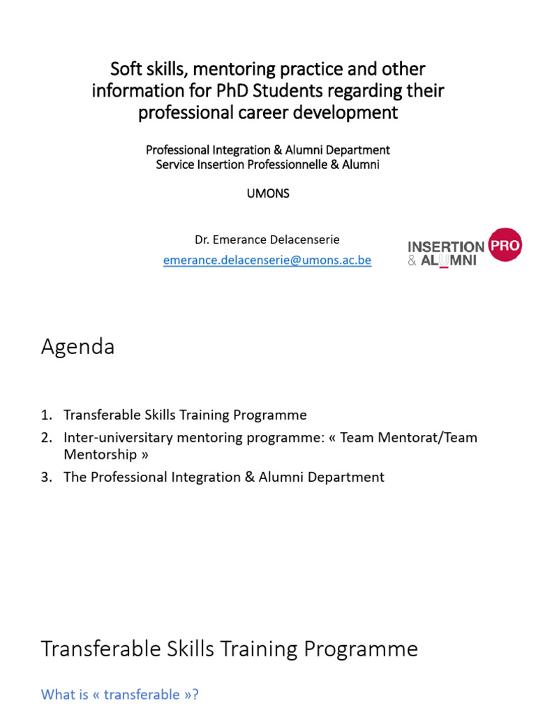 3-Transferable Skills Training Programme - Presentation Polytech | PDF ...