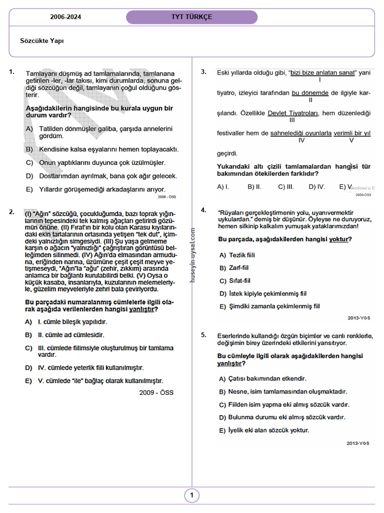 Sozcuk Yapisi 2022 | PDF