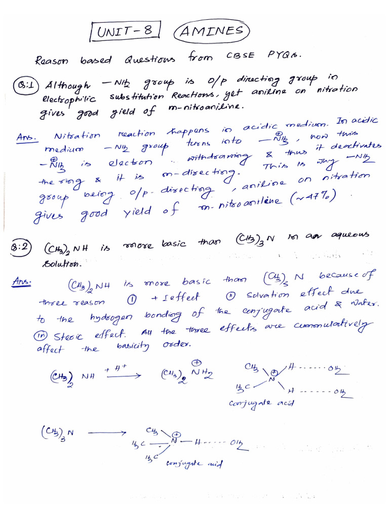 Unit 9 Short Note | PDF | Amine | Carbon Compounds