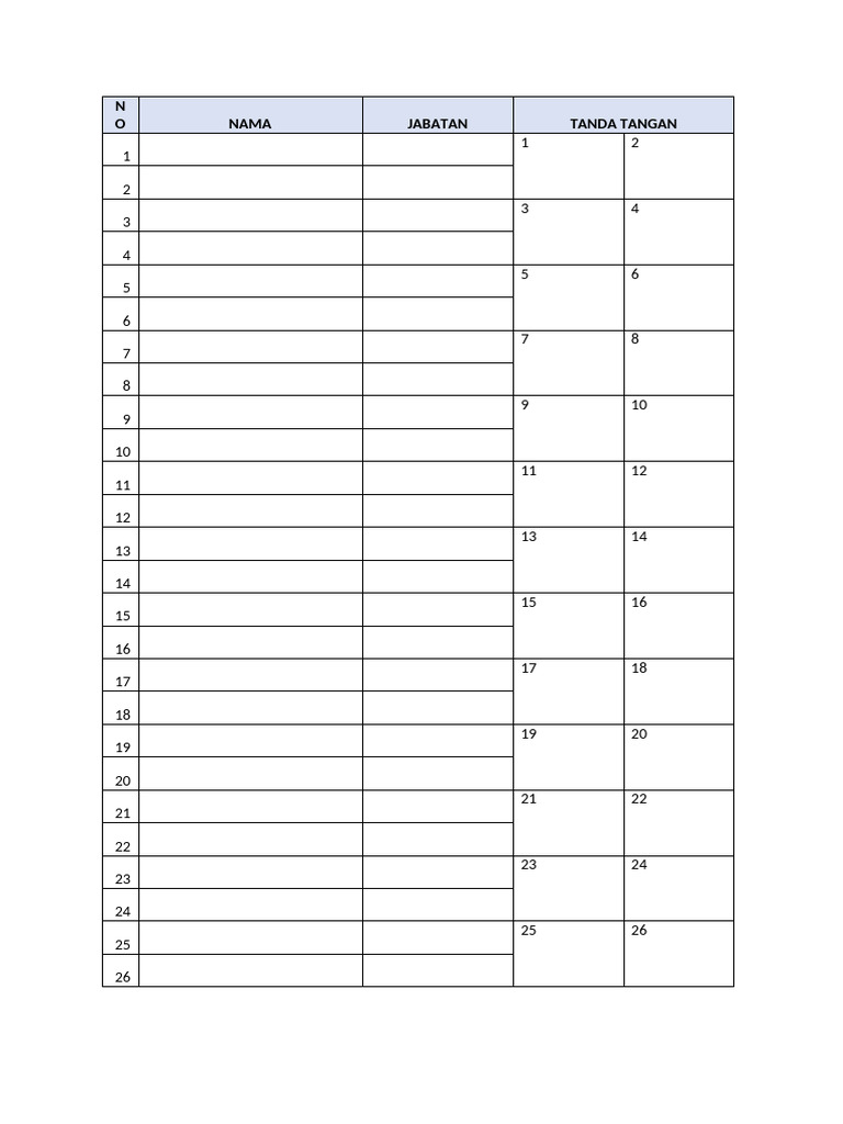 Form Absensi Rapat | PDF