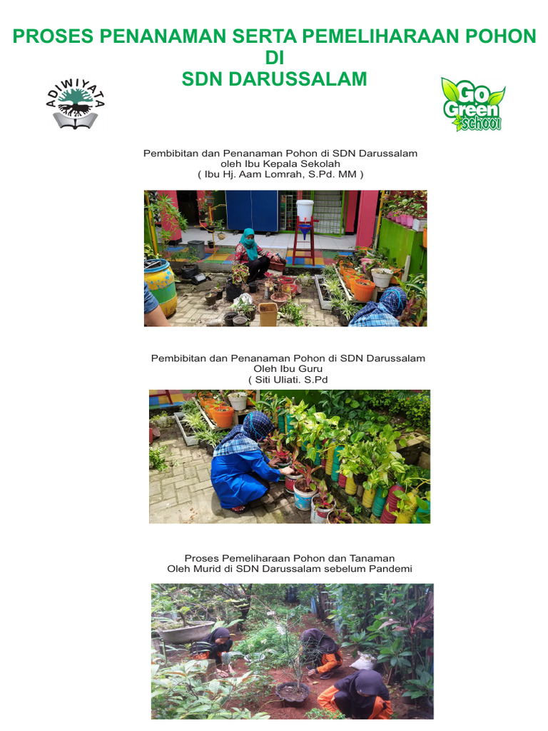 Dokumen Proses Penanaman Di SDN Darussalam | PDF