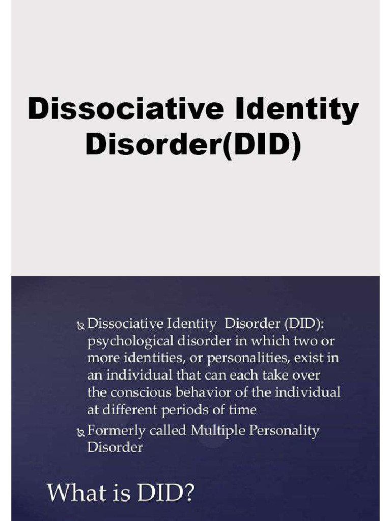 Dissociative Identity Disorder(DID) | PDF