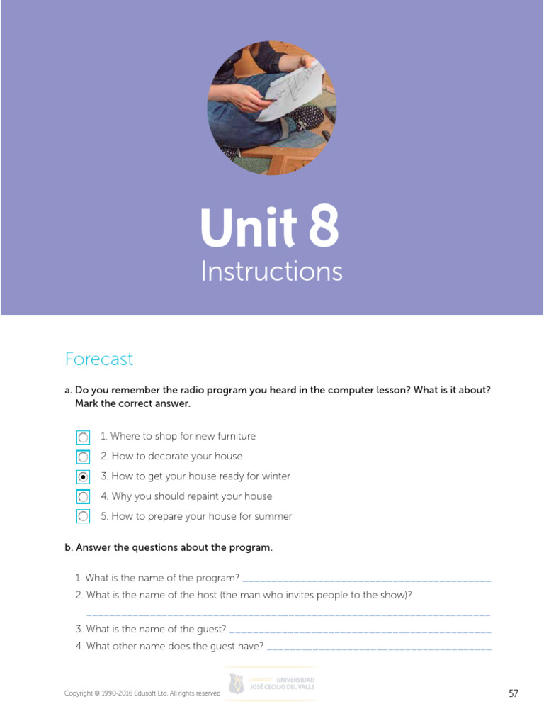 Document 08 Workbook Unit 8 Instructions | PDF | Baggage