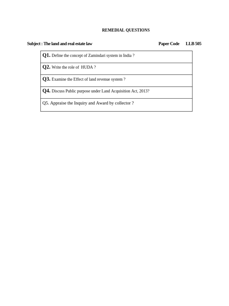 Remedial Questions Llrl 3 | PDF