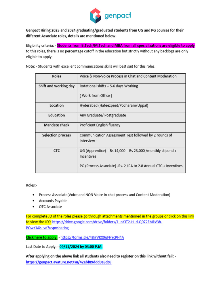 Genpact JD 2025 | PDF