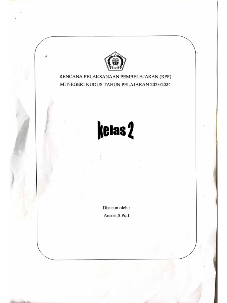 Ansori - RPP Kelas 2 - Pembentukan Karakter | PDF