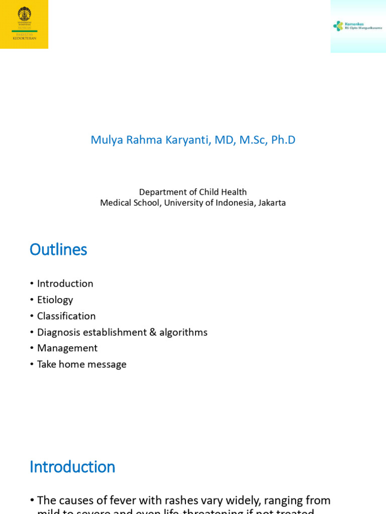 Approach To Rash in Child - Handout | PDF | Infection | Measles