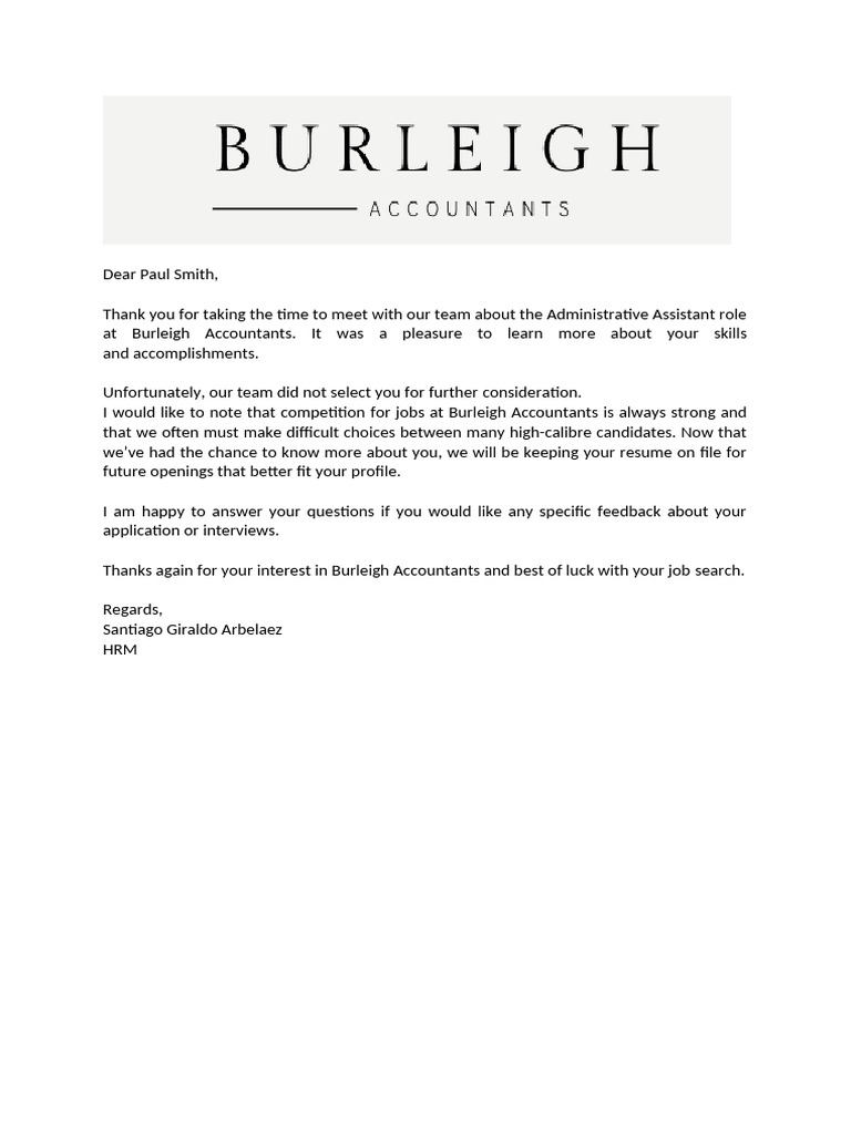 Letter To Candidate 2023 | PDF